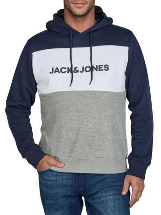 Jack & Jones Kapuzenpullover Herren Hoodie JWHLOGO BLOCKING Regular Fit Sweatshirt mir K&auml;ngurutasche