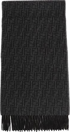Fendi FF Zucca Jacquard Wool And Cashmere Scarf