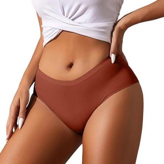 Generic Culotte sans Couture Femme Culotte Femme sans Couture Culotte Femme De Classique Maillot Menstruel &Eacute;tanche 4 Couches Absorption Rapide Mesh Haute Resp