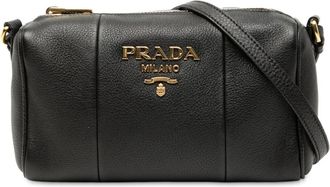 Prada Hobo Bags - Mini Vitello Phenix Crossbody - Gr. unisize - in Schwarz - f&uuml;r Damen
