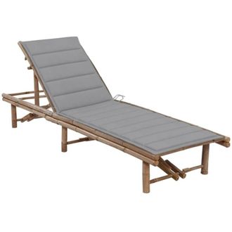 vidaXL Vidaxl - Garten-Sonnenliege mit Auflage Bambus