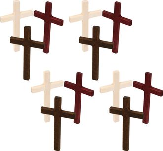 Garneck 12 St&uuml;ck Pack Holzkreuze Gebetskreuz Handkreuz 12 X 7cm Tragbar Glattes Holz f&uuml;r Kirche Hausandacht Reise