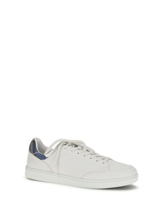 Burberry Mens Set Leather Sneakers Por. White-Wave Blue White/wave