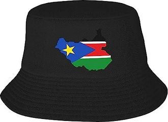 Generic Chapeau De Godet Drapeau Carte du Soudan du Sud Femme Chapeau De P&ecirc;cheur Respirant &Eacute;t&eacute; Bonnet De Soleil, pour De P&ecirc;che, La Randonn&eacute;e, Le Camping, 56-5