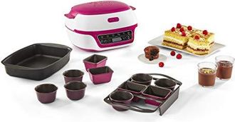 T-fal Machine à gâteaux intelligente, 5 programmes automatiques, 1 mode manuel, 12 moules mini gâteaux, 1 grand moule, Compatible avec la gamme CreaBake, Ca