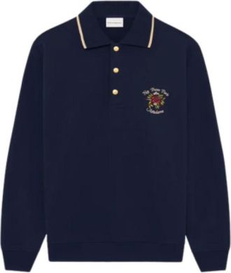 Dr&ocirc;le de Monsieur Homme, Tops, Bleu, Taille: M Polo &agrave; Manches Longues