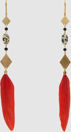 Isabel Marant Boucles doreilles Long Dancing Feather Multicolore