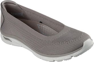 Skechers Damen Arch Fit Sunny Zen Walk Sneaker, Dark Taupe Knit, 39.5 EU