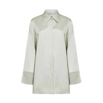 Jil Sander Hemd mit verdeckter Knopfleiste und Spitzer Kragen - - Blouses & Shirts - Damen - Gr&uuml;n - S