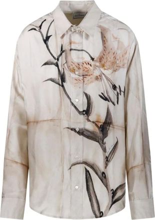 Pierre-Louis Mascia Femme, Blouses et Chemises, Beige, Taille: 42 FR Chemise en soie imprim&eacute;e