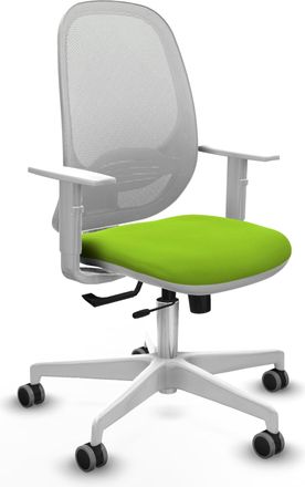 Piqueras y Crespo Schreibtischstuhl mit Rollen von Cilanco mit wei&szlig;en Armlehnen, h&ouml;henverstellbare Lendenwirbelst&uuml;tze, ausgestattet mit Syncro/Traslack und Schneidescha