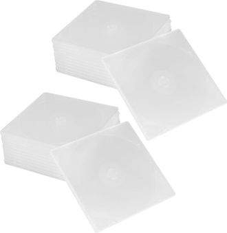 Lurrose 20 St&uuml;ck Transparente Ultrad&uuml;nne CD DVD Aufbewahrungsboxen aus Klarem PP mit Einsteckfach Platzsparend Kratzfest Praktischer Organizer f&uuml;r CD und DVD 