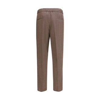 Brunello Cucinelli Mens Brown Linen Casual Pants