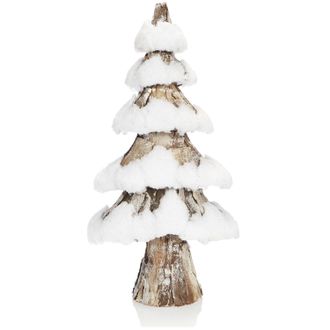 Com-Four Deko-Weihnachtsbaum, dekorativer Kleiner Schmuckbaum, tolle Tischdeko, optimal f&uuml;r die Adventszeit, erg&auml;nzt Kr&auml;nze und Girlanden (38cm mit Schnee wei&szlig;