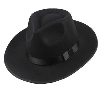 Generic Chapeaux de jardinage pour femmes hommes femmes chapeau panama &agrave; large bord dur chapeau automne chapeau noir hommes chapeaux de natation, Noir, Taille