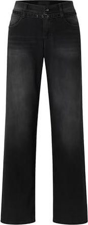 Angels Jeans Relax Fit Jeans Liz Belt avec ceinture avec fermeture éclair, anthracite, 40