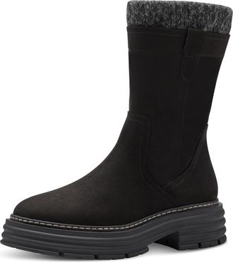 Marco Tozzi Damen Stiefel ohne Absatz mit Stoffbund Plateau, Schwarz (Black Comb), 40