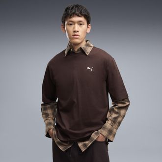 Puma T-shirt d&eacute;contract&eacute; &agrave; coupe boxy Essentials Homme, V&ecirc;tements, Marron, XXL