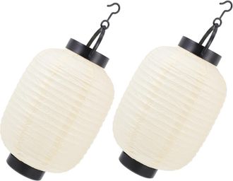 UPKOCH Faltbare japanische Laterne aus Papier, 2 St&uuml;ck, f&uuml;r Au&szlig;endekoration, traditioneller Stil, mit Licht, 29 x 15 cm, perfektes Geschenk f&uuml;r japanische Pa