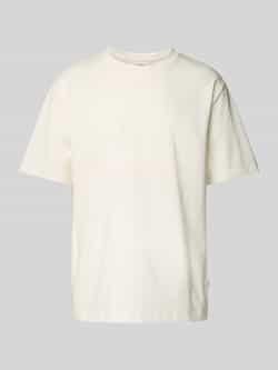 Lindbergh T-Shirt mit geripptem Rundhalsausschnitt