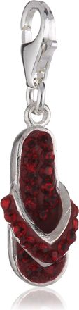 Pasionista Unisex-Anhänger Flip-Flop mit roten Kristallen 925 Sterling Silber 607733