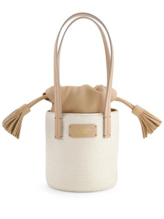 Giambattista Valli sac de plage &agrave; patch logo - Blanc