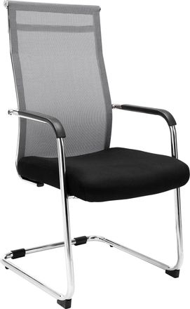 Clp Freischwinger Brenda I Besucherstuhl Mit Stoff-Bezug I Rückenlehne Mit Netz-Bezug, Farbe:grau