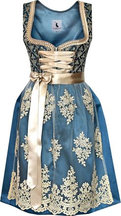 Alpenm&auml;rchen Midi Dirndl aus Exklusiver Kollektion inkl. Sch&uuml;rze Gr.42 - ALM916