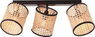 Brilliant lampe, Wiley spot bar 3-flammes bois clair / noir, 3x D45, E14, 60W, t&ecirc;tes pivotantes