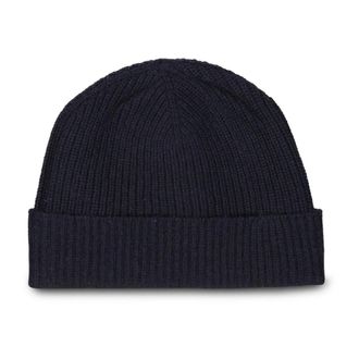 Zanieri Kaschmir Beanie mit Umschlag - - Accessories - Herren - Blau - ONE SIZE