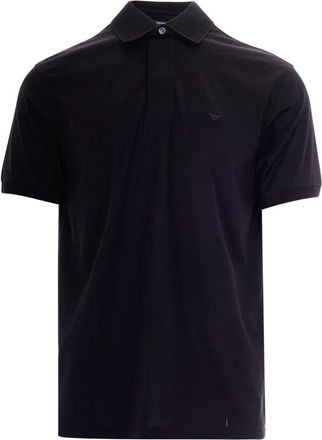 Emporio Armani Homme, Tops, Noir, Taille: XL Polo Arrondi Micro Aigle