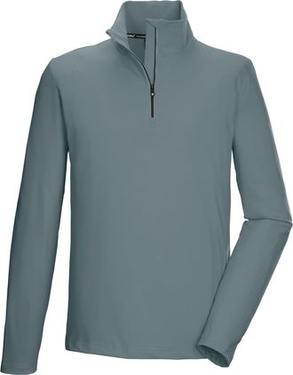 Killtec Herren Funktionsshirt/Fleeceshirt mit Stehkragen und Reißverschluss KSW 71 MN FLX SHRT, seegrau, M, 43465-000