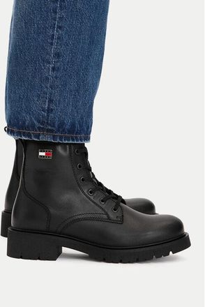Tommy Jeans Schn&uuml;rstiefeletten Tjw Cleated Lace Up Boots EN0EN03104 Schwarz