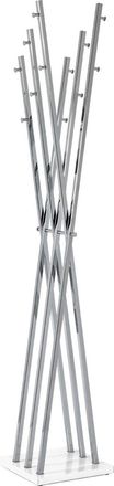 Haku Möbel Garderobenständer Chrom, weiß, Metall - Maße: B 35 cm x H 186 cm x T 35 cm, Style: Modern