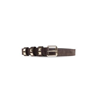 Valentino Garavani Rockstud Wildleder G&uuml;rtel - - Accessories - Damen - Braun - 85 CM