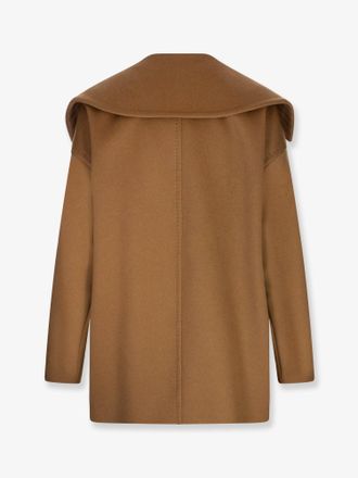 Max Mara Womens Coat Mario Double-Breasted Cashmere Brown