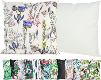 JACK Outdoor Motiv Kissen 45x45cm Lounge Dekokissen inkl. Füllung Wasserabweisend Sitzkissen Garten Stuhl, Farbe:Schmetterlingswiese