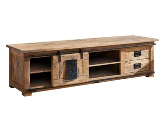 Massivmoebel24 Mobile Tv In Legno Di Mango 180x55x50 Mango Naturale Laccato Railway 145