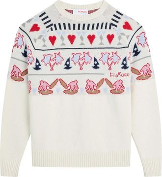 Fiorucci Femme, Pulls, Multicolore, Taille: 38 FR Tropical Fair Isle Sweater