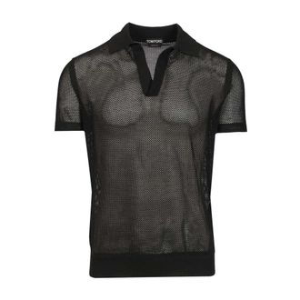 Tom Ford Cotton Silk Mesh Polo - - Knitwear - Herren - Schwarzk - L