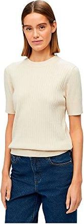 Object Objnoelle S/S Knit T-Shirt Noos, Sandshell/d&eacute;tail : m&eacute;lange, XS Femme