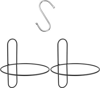 Cabilock 2 Stück Blumentopf Halterung zum Aufhängen Blumentopfhalter Eisen Kunst Ring mit S Haken Klein Pflanztopf Blumentopf Aufhänger Kunstblumen Bonsai Halt