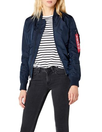 Alpha Industries Alpha Industries Damen Jacke Ma-1 TT, Gr. Medium, Blau (Rep.Blue 07)
