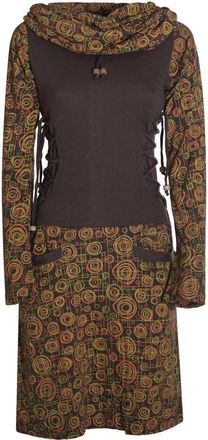 vishes Alternative Bekleidung - Langarm Damen Kleid Jerseykleid Strickkleid Sweatshirtkleid - Kleid Damen Langarm Kleid Herbst braun 40