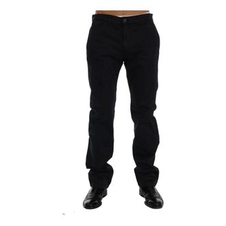 Gianfranco Ferre Blaue Baumwoll-Stretch-Chinos Gerader Schnitt - - Trousers - Herren - Blau - M