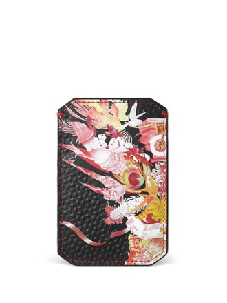 Shanghai Tang x Jacky Tsai porte-cartes Flower Dragon - Noir