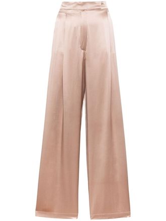 Max Mara Fiesta Seidenhose mit weitem Bein - Nude