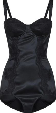 Dolce & Gabbana Femme, Tops, Noir, Taille: 42 FR Body avec soutien-gorge balconnet en soie