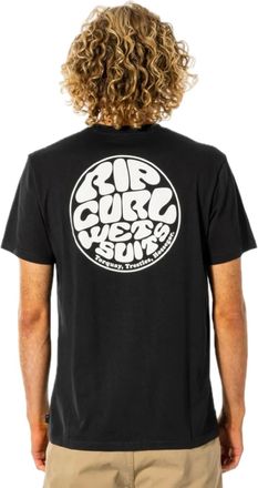 Rip Curl Icons Tee Logo Graphic Cotton Jersey T-Shirt für Herren, Schwarz 243, Klein