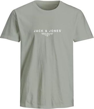 Jack & Jones Tee Crew Neck Jprblaharris SS T-Shirt &agrave; col Rond FST Pls, Gris Aqua, 5XL Hommes